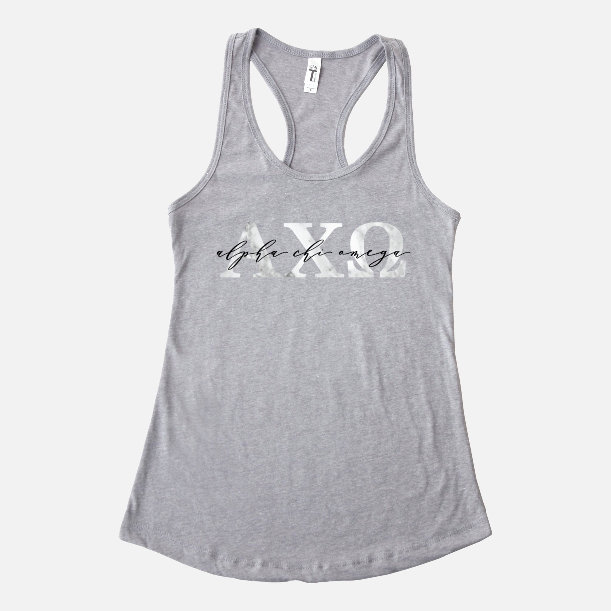 Custom Marble Sorority Tank / Gray / Marble Lettering / Greek Tank Tops ...