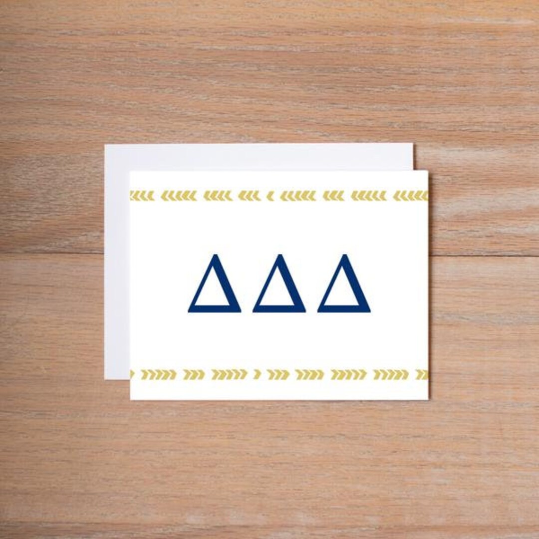 Delta Delta Delta Note Card Set / Boho / Boho Greek Note Cards / Greek ...
