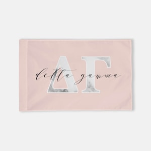 Delta Gamma Horizontal Greek Letter Flag / Blush & Marble / Horizontal ...