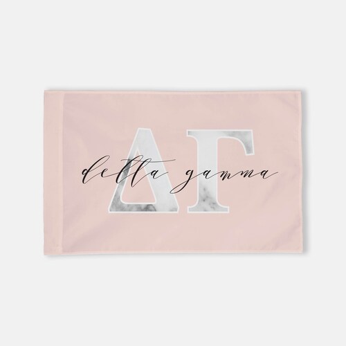 Delta Gamma Horizontal Greek Letter Flag / Blush & Marble / - Etsy