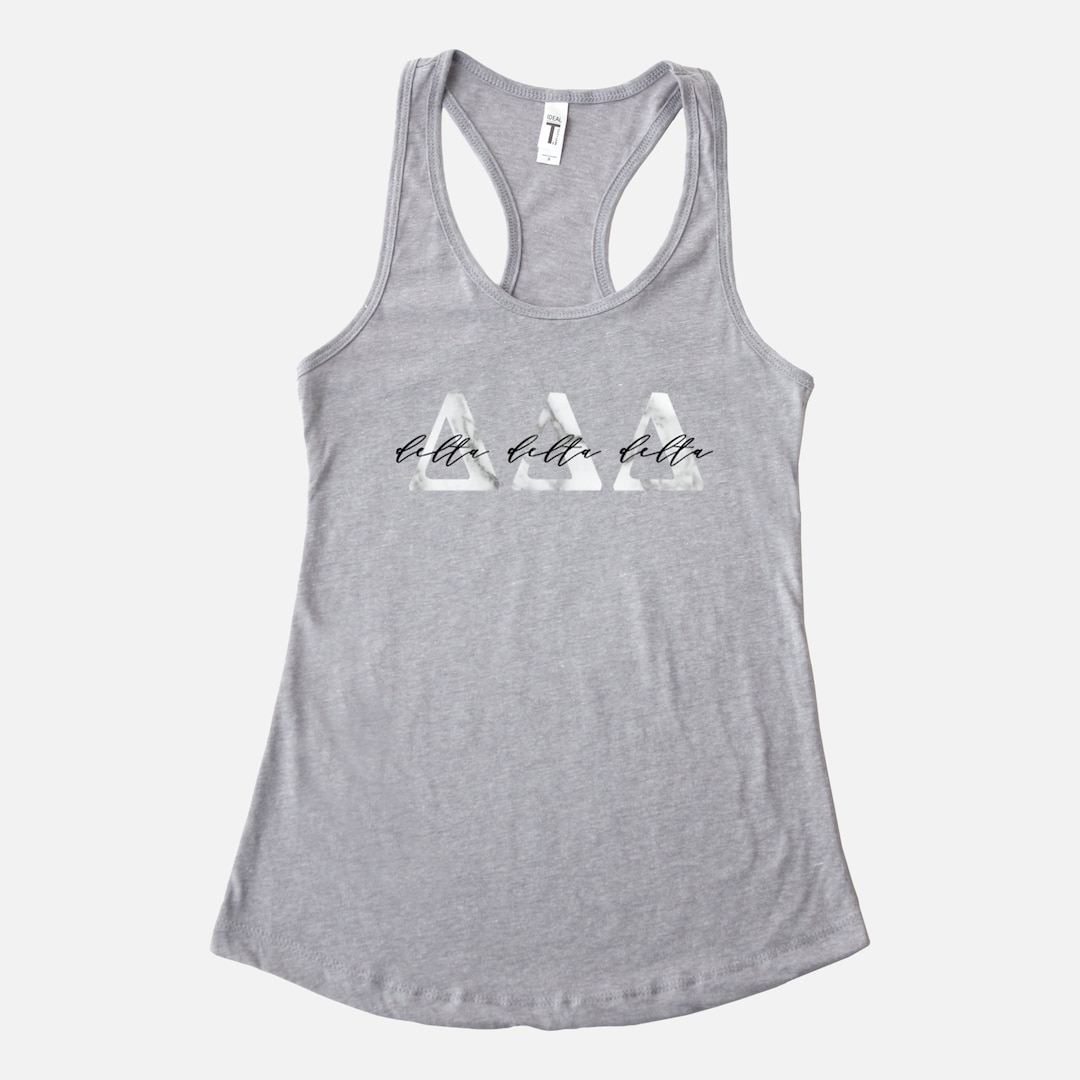 Delta Delta Delta Marble Sorority Tank / Gray / Marble Lettering ...