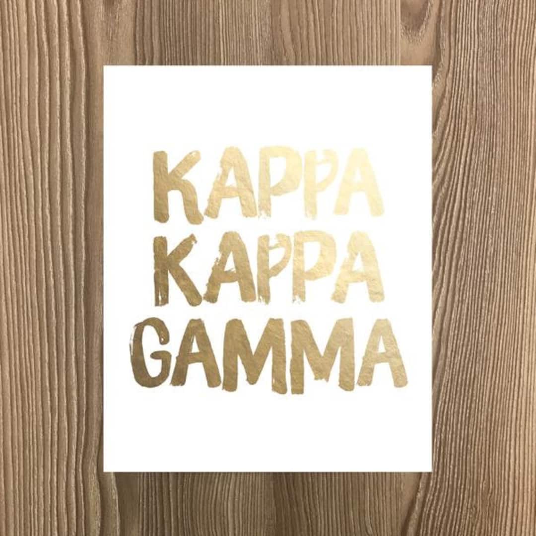 Kappa Kappa Gamma Art Print / Gold Foil Art Print / Greek Gifts / Greek ...