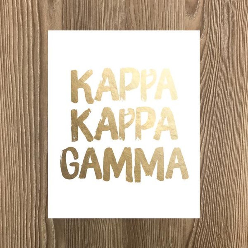 Kappa Kappa Gamma Art Print / Gold Foil Art Print / Greek | Etsy