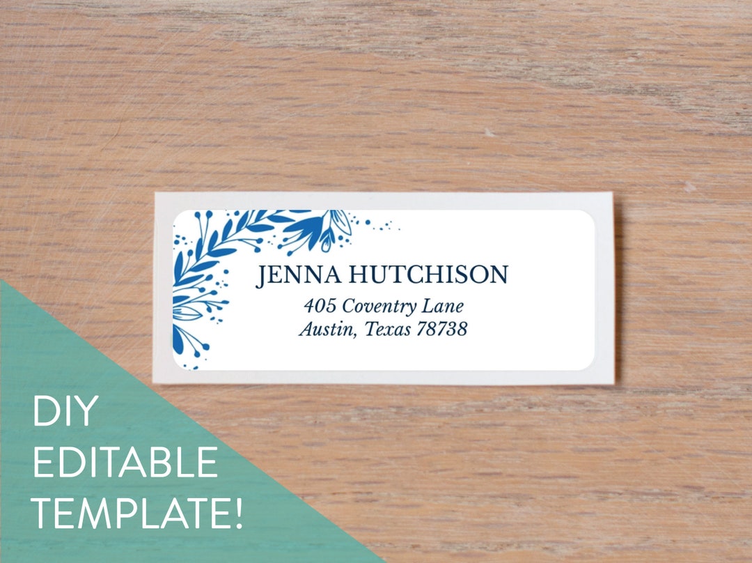 Printed Return Address Labels / Garden Branches / Editable Home Address ...