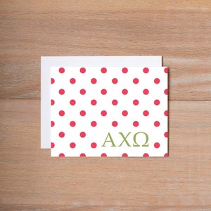 Greek Note Cards / Dotted / Polka Dot Greek Note Cards / Alpha Chi ...