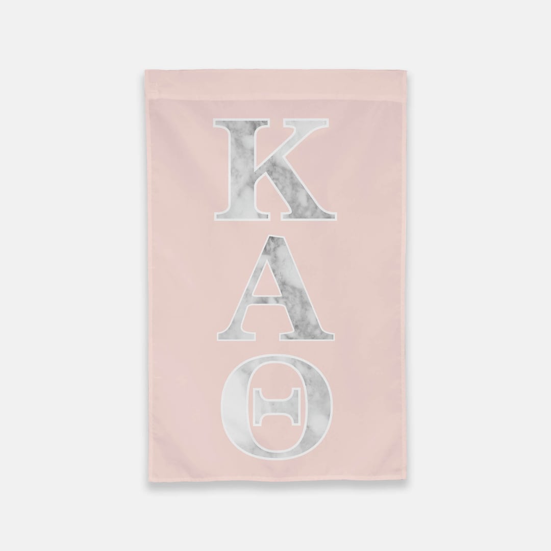 Kappa Alpha Theta Vertical Greek Letter Flag / Blush & Marble ...