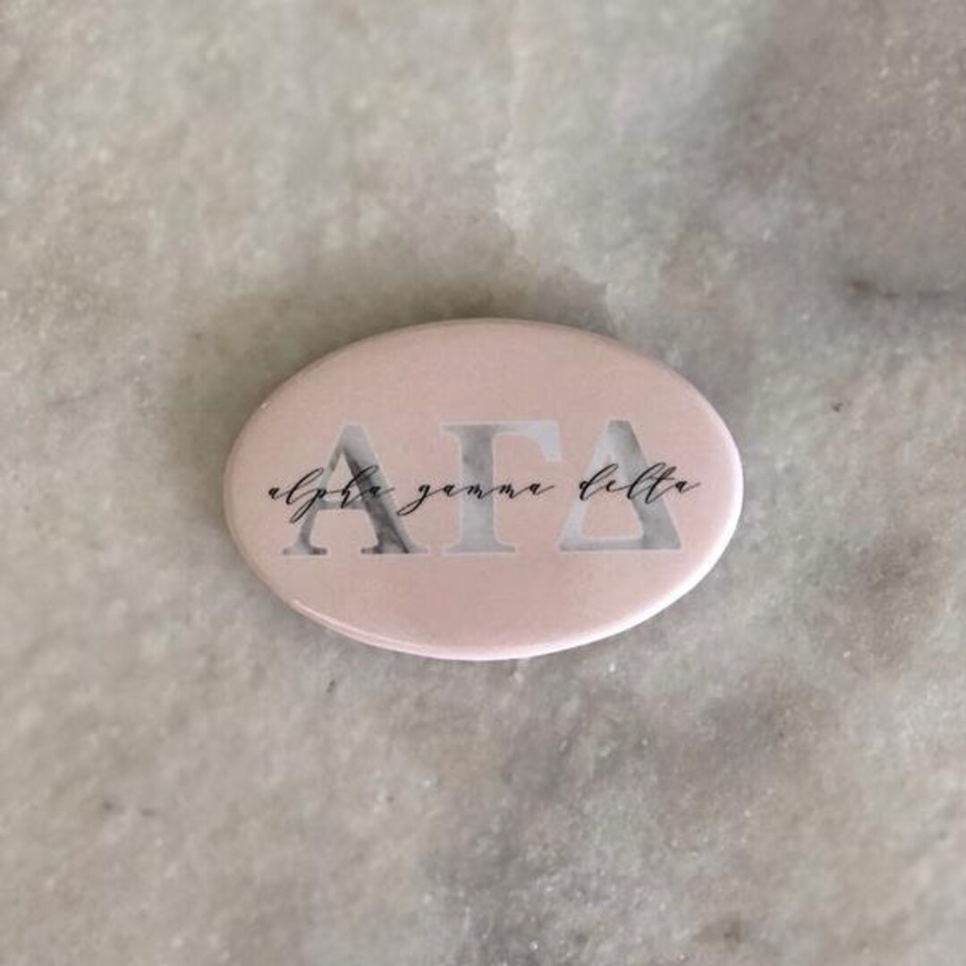 Alpha Gamma Delta Greek Buttons / Marble & Blush / Marble Lettering ...