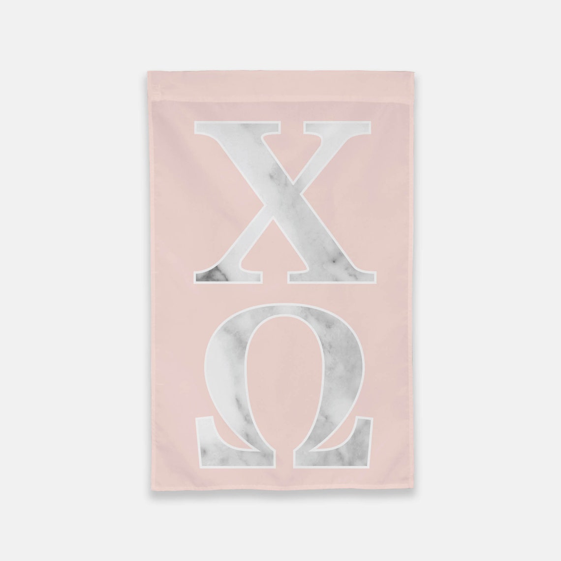 Chi Omega Vertical Greek Letter Flag / Blush & Marble / Vertical Flag ...