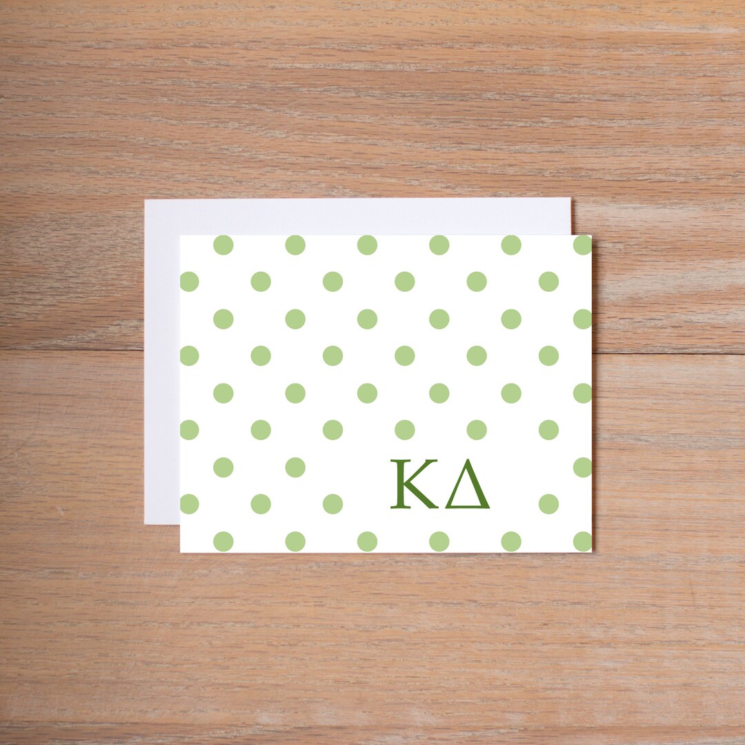 Kappa Delta Note Card Set / Dotted / Greek Note Cards / Polka Dot Greek ...