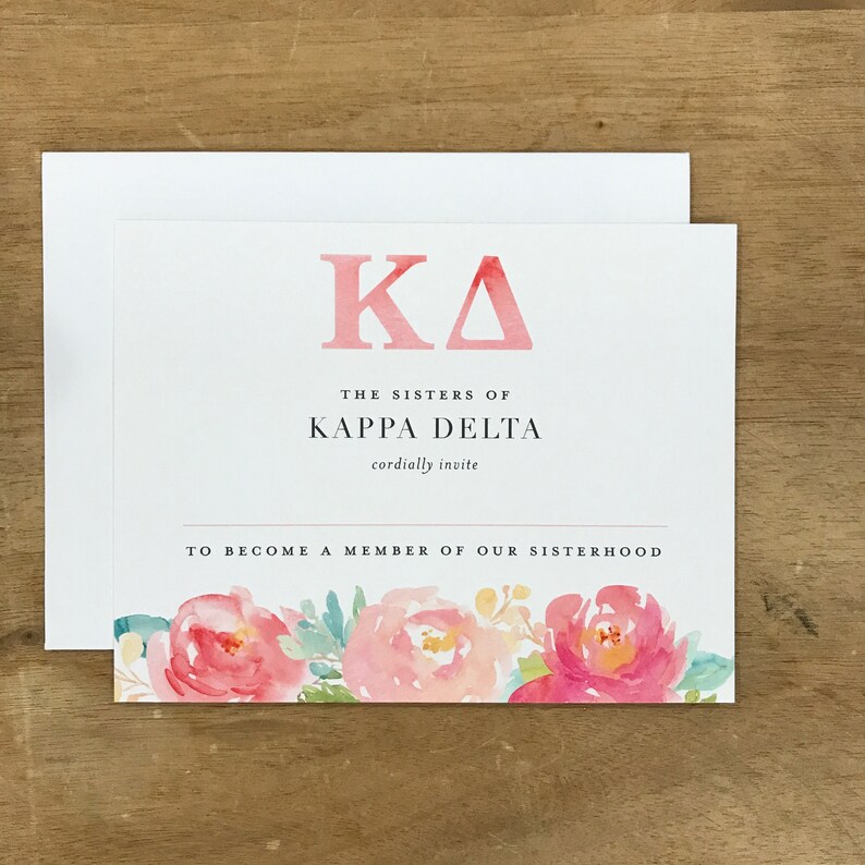 Phi Mu Bid Card / Peony / Sorority Bid Card / Bid Cards / Greek Bid ...