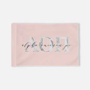 Custom Horizontal Greek Letter Flag / Blush & Marble / Horizontal Flag ...