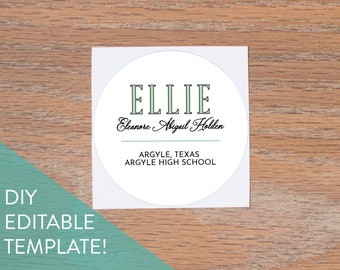 Printed Sorority Packet Personal Stickers / Penned Name / Editable ...