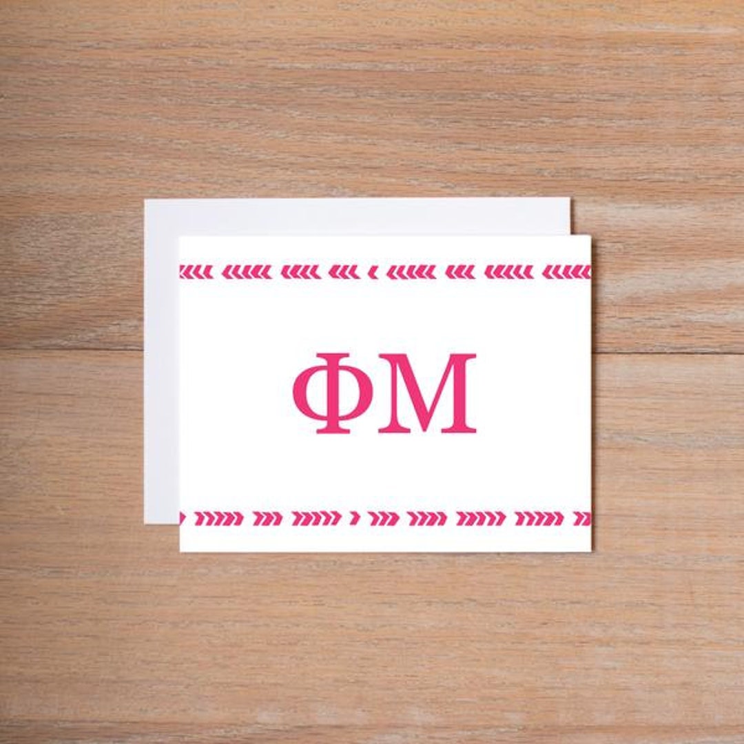 Phi Mu Note Card Set / Boho / Boho Greek Note Cards / Greek Note Cards ...