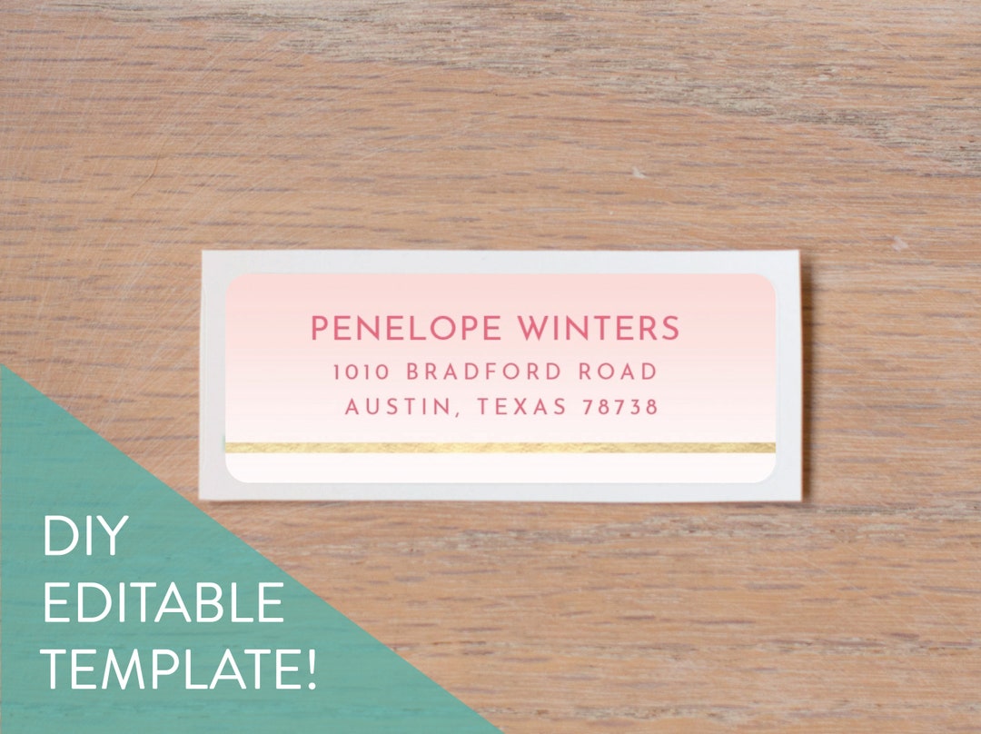 Printed Return Address Labels / Gradient Confetti / Editable Home ...