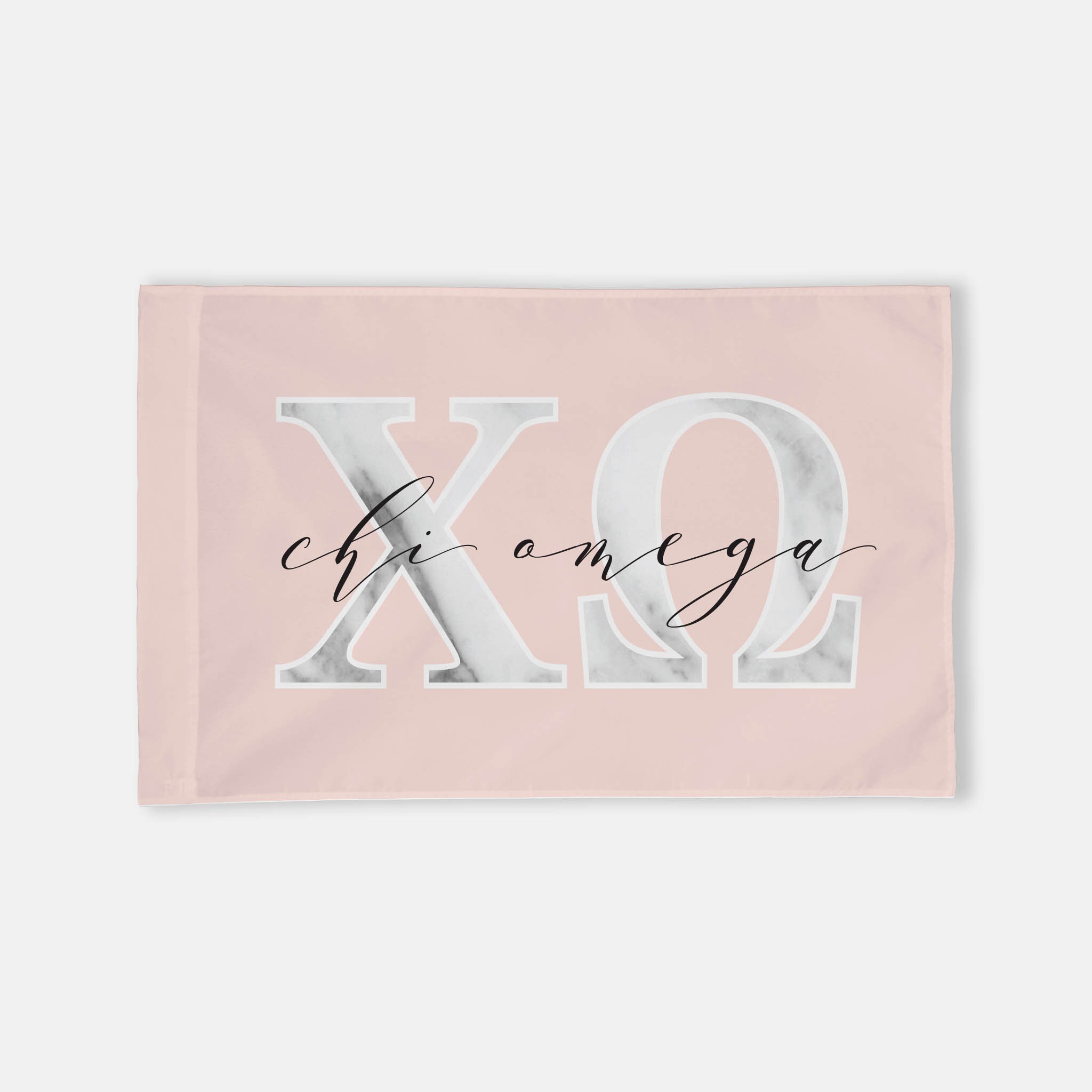 Chi Omega Horizontal Greek Letter Flag / Blush & Marble / Horizontal ...
