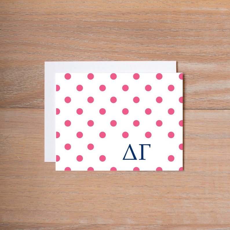 Greek Note Cards / Dotted / Polka Dot Greek Note Cards / Alpha Chi ...