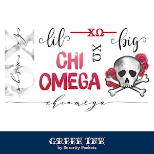 Chi Omega Tattoo Set / Temporary Tattoo / Sorority Tattoo / Temporary ...
