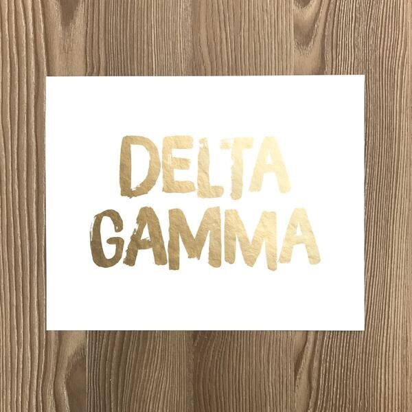 Delta Gamma Art Print / Gold Foil / Sorority Art Prints / | Etsy