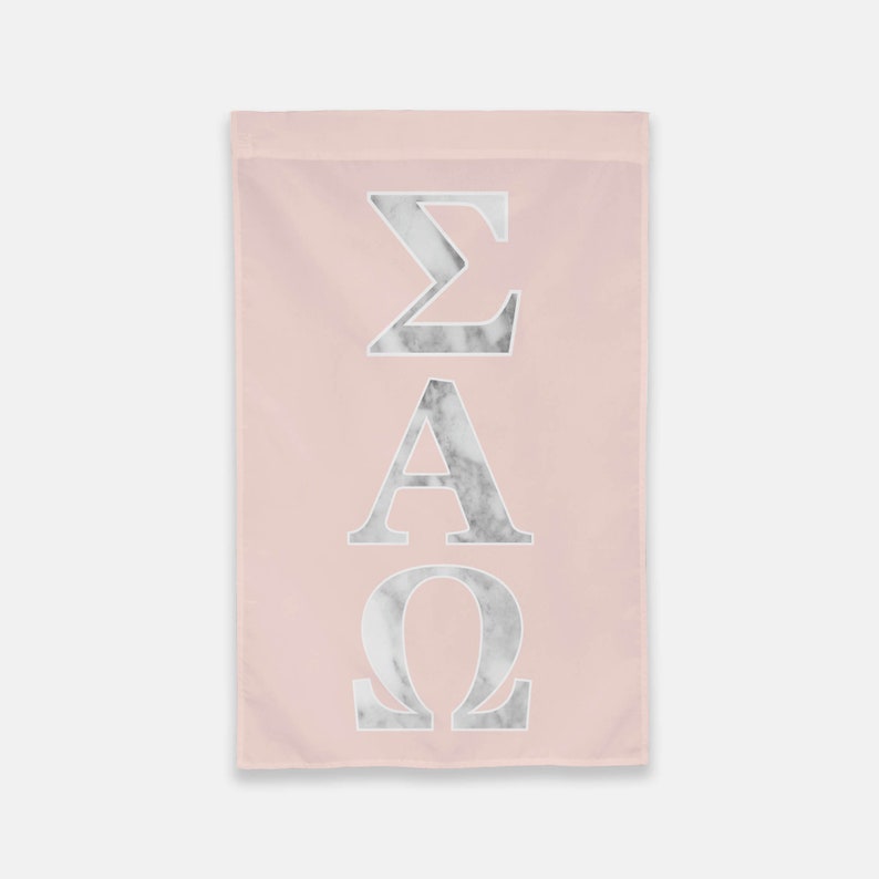 Sigma Alpha Omega Vertical Greek Letter Flag / Blush & Marble | Etsy