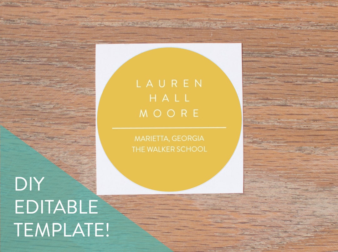 Printed Sorority Packet Personal Stickers / Simply Modern Initial ...