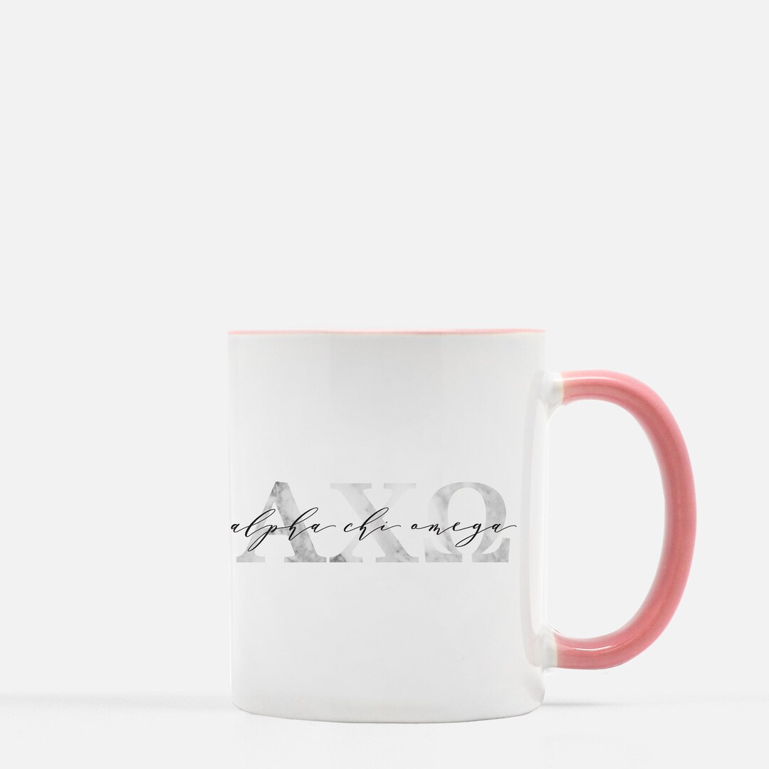 Alpha Chi Omega Coffee Mug / Pink / Coffee Mug / Sorority Coffee Mug ...
