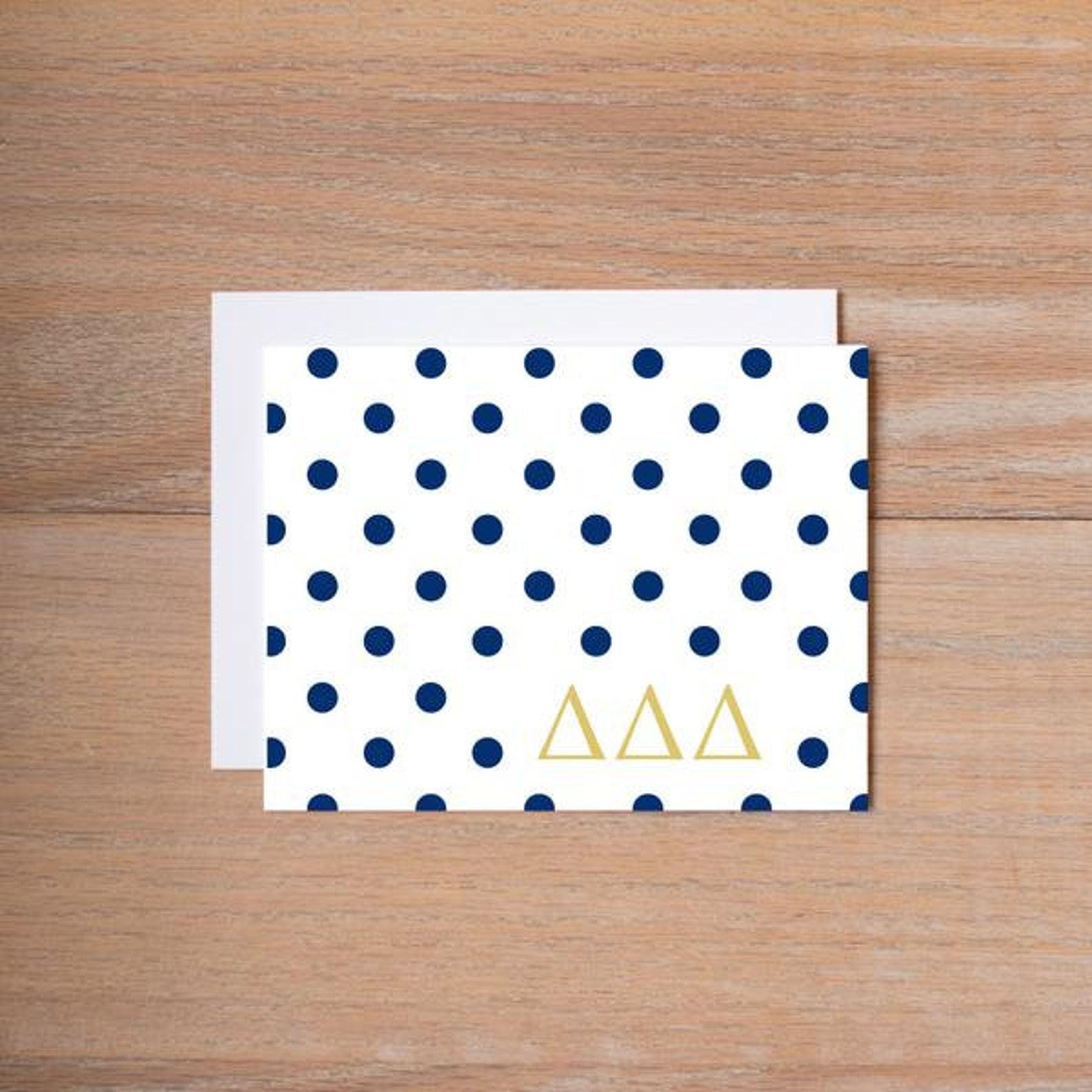 Delta Delta Delta Note Card Set / Dotted / Greek Note Cards / | Etsy