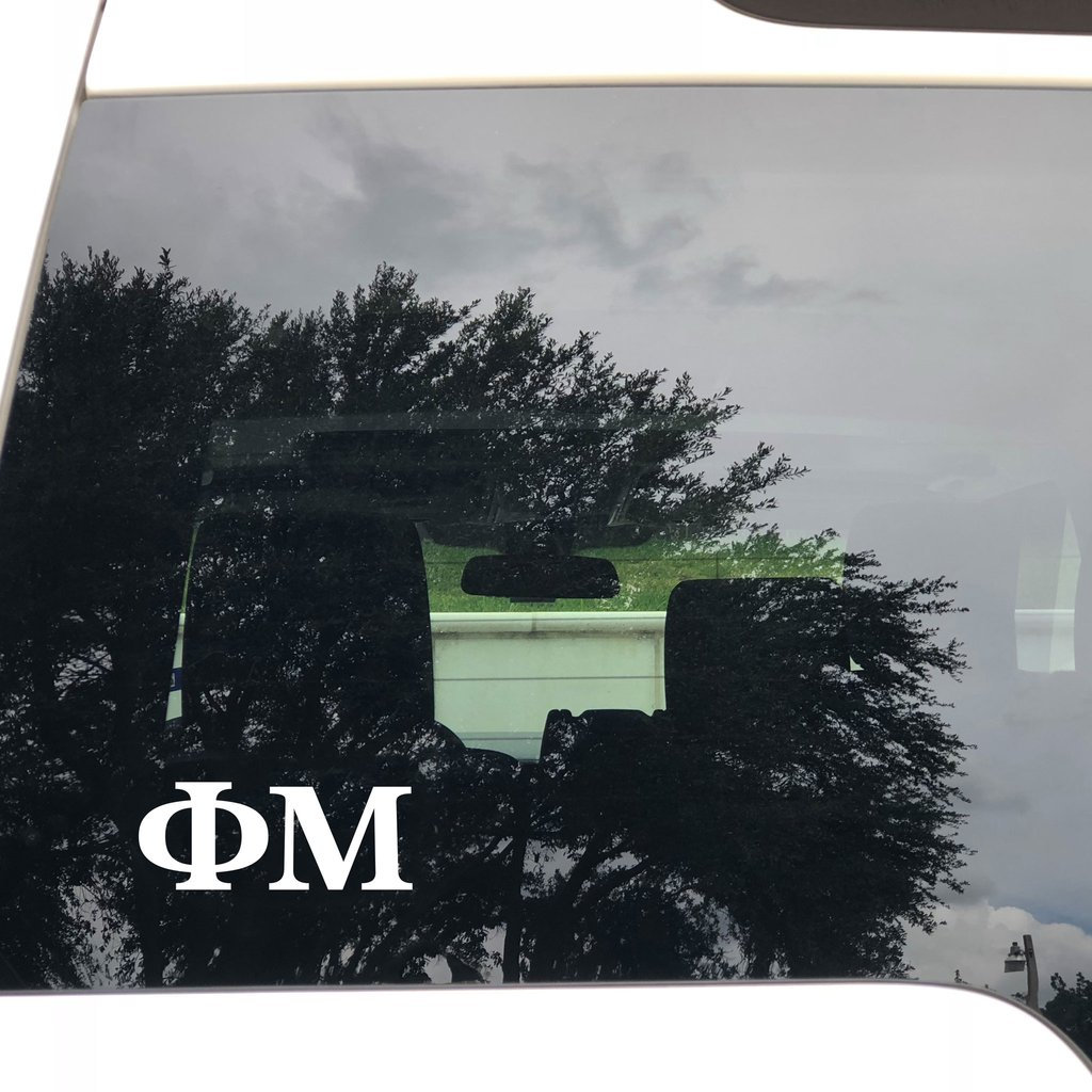 Phi Mu White Greek Letter Vinyl Decals / White Decal / Sorority Decal ...