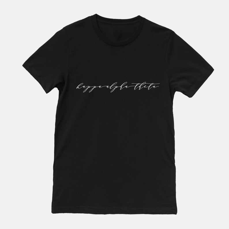 Sorority Script T-shirt / Black / White Script Lettering / Greek T ...