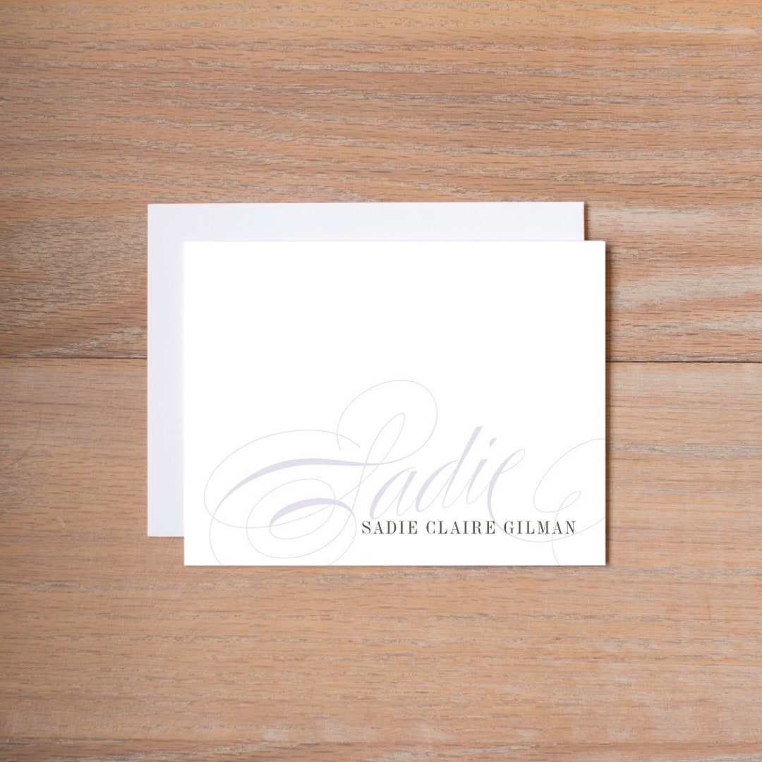 Personalized Note Cards / Elegant Script / Classic / Classic Note Cards ...