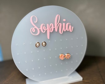 Earring Holder for Girl, Earring Stand, Personalized Kids Gift, Frosted ...