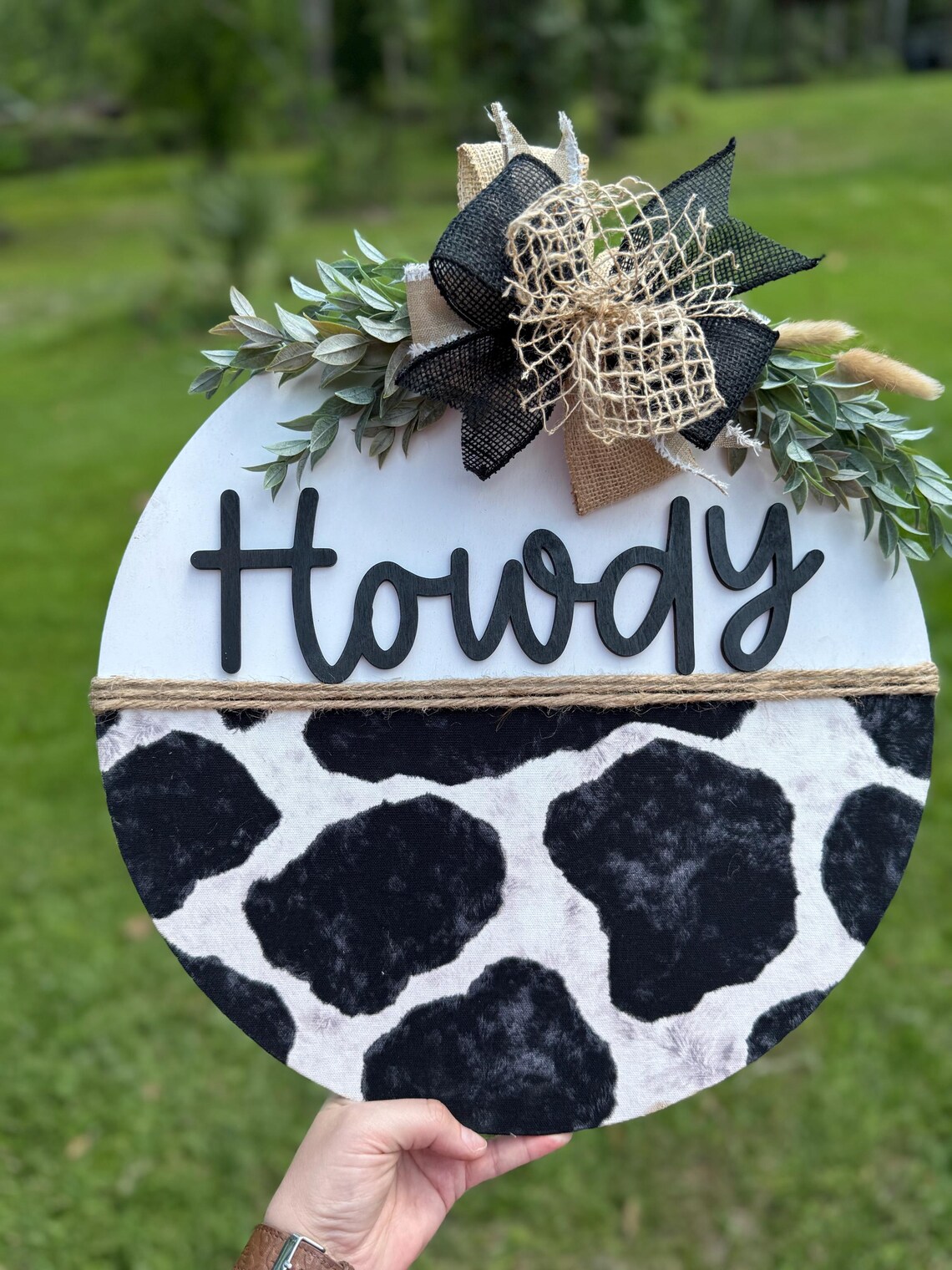 Western Welcome Sign, Cow Print Door Hanger, Cow Print Welcome, Welcome ...