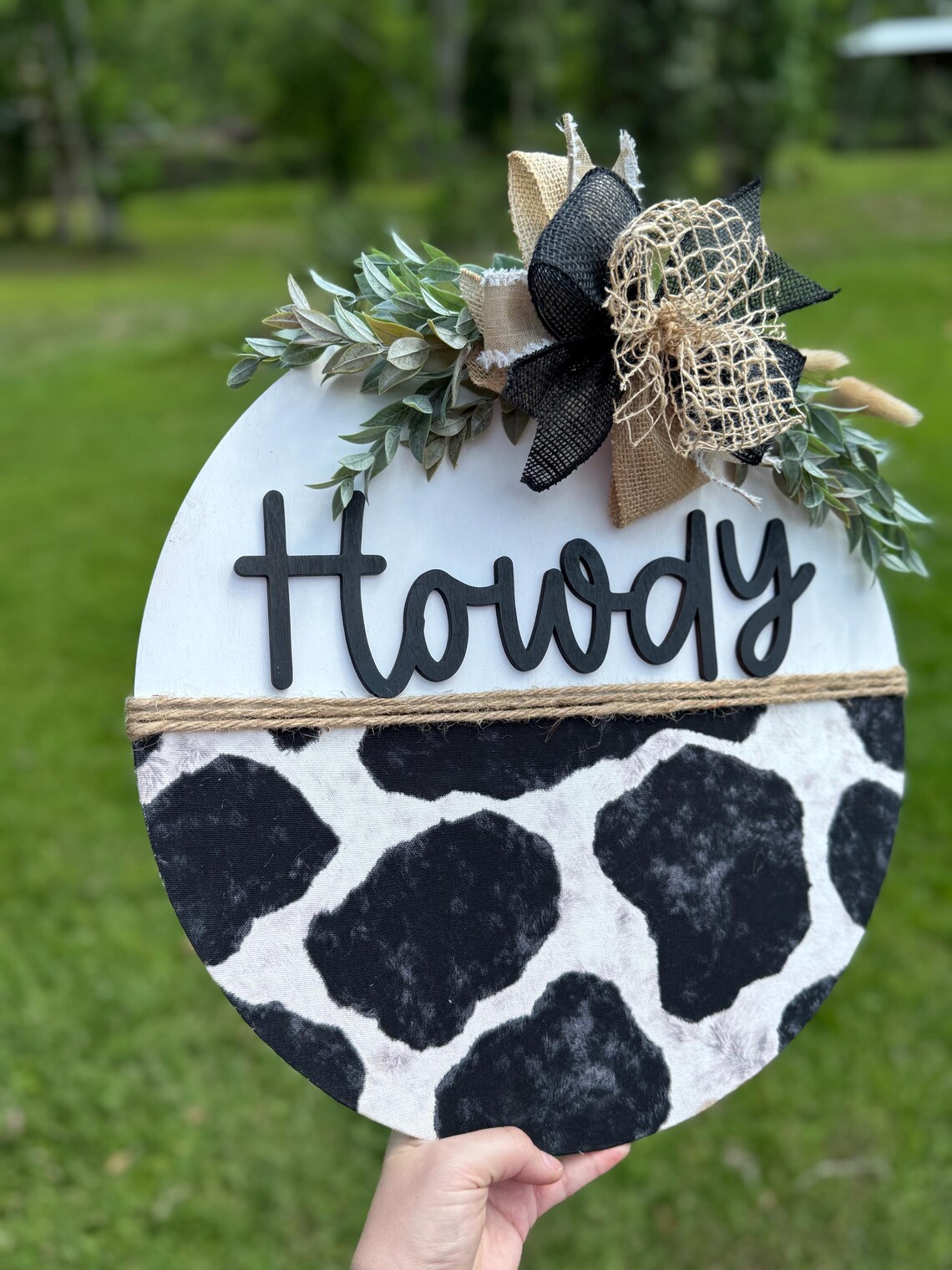 Western Welcome Sign, Cow Print Door Hanger, Cow Print Welcome, Welcome ...