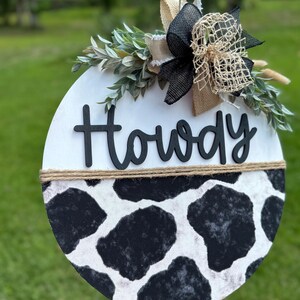 Western Welcome Sign, Cow Print Door Hanger, Cow Print Welcome, Welcome ...