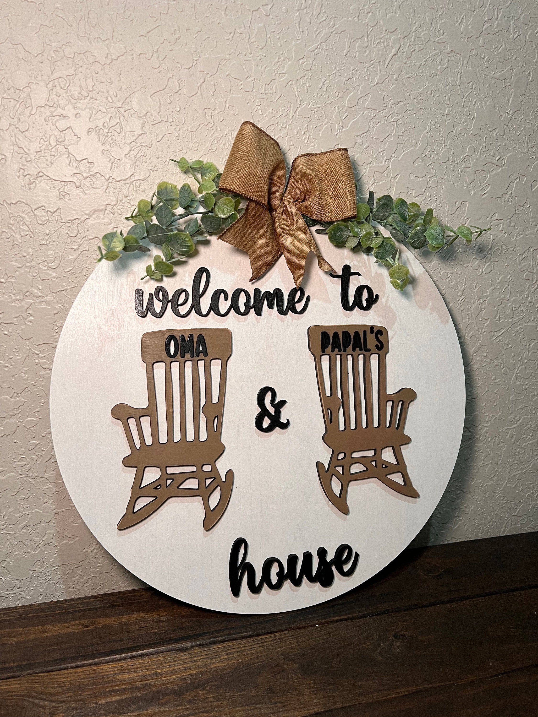 Rocking Chair Welcome Sign, Front Porch Sign, Grandparent Welcome Sign ...