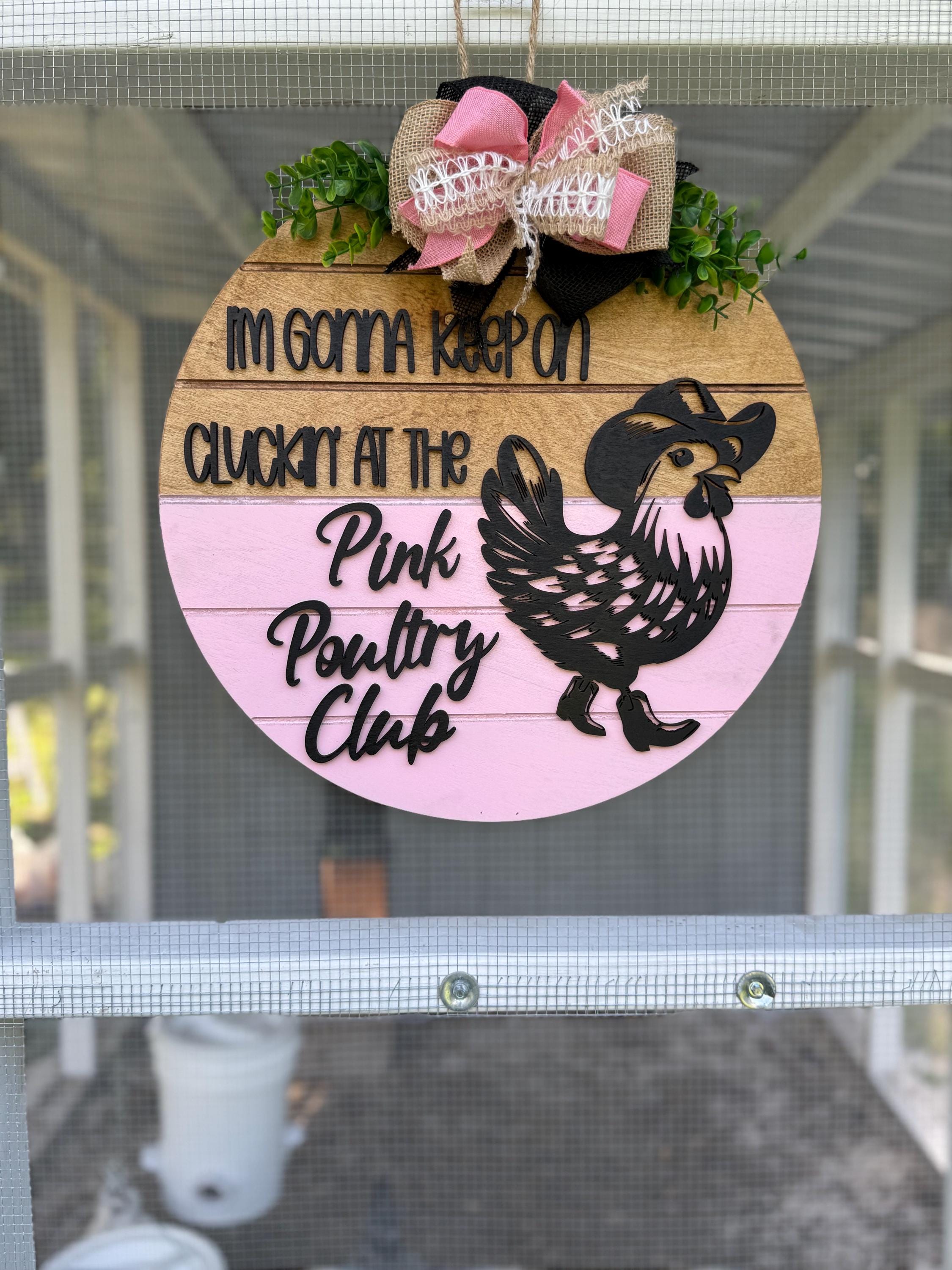 Pink Poultry Club, Chicken Coop Sign, Coop Sign, Chicken Coop Decor - Etsy