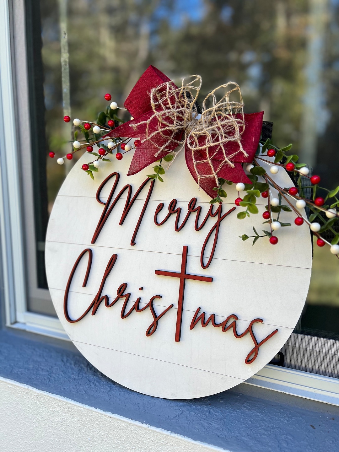 Merry Christmas Door Hanger, Christmas Door Decor, Christmas Door ...