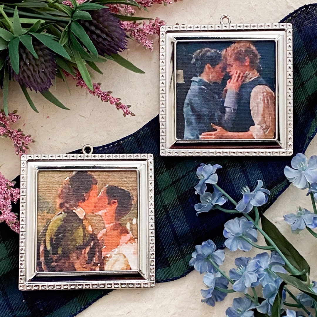 Outlander Ornament, Square Silver Frame, Custom Outlander Artwork - Etsy