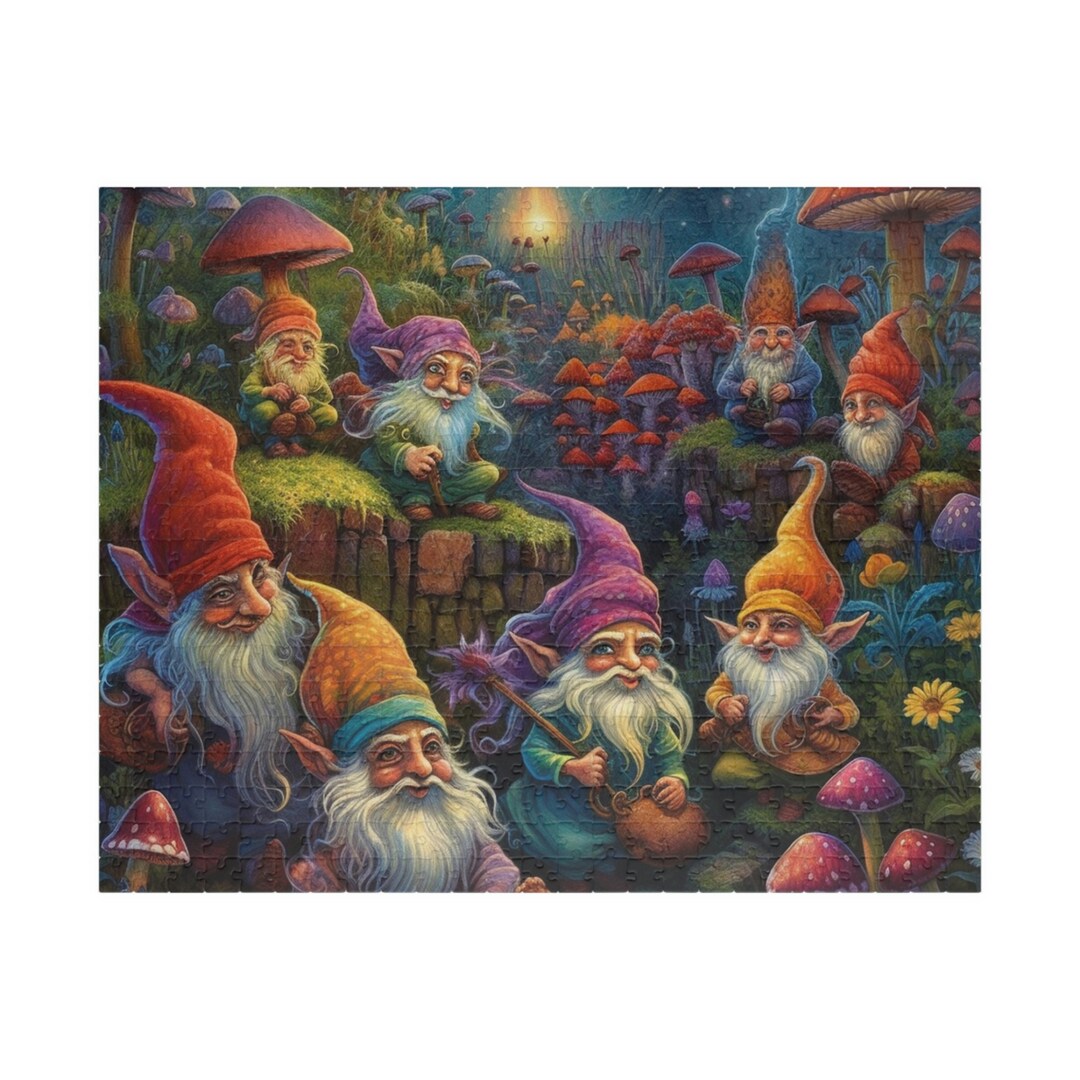 Garden Gnome Puzzle 110, 252, 500, 1014-piece Mushrooms Forest Magic ...