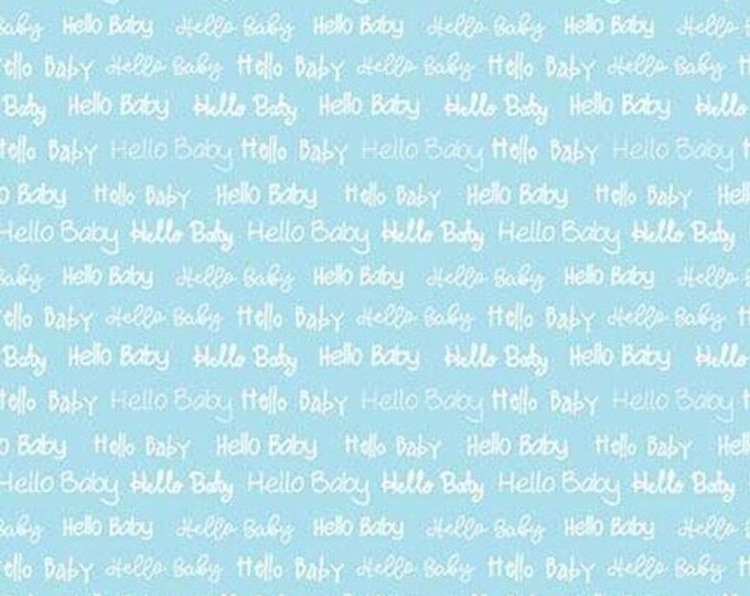 Riley Blake Fabric Hello Baby Text Aqua/cotton/sewing/quilting/boys ...