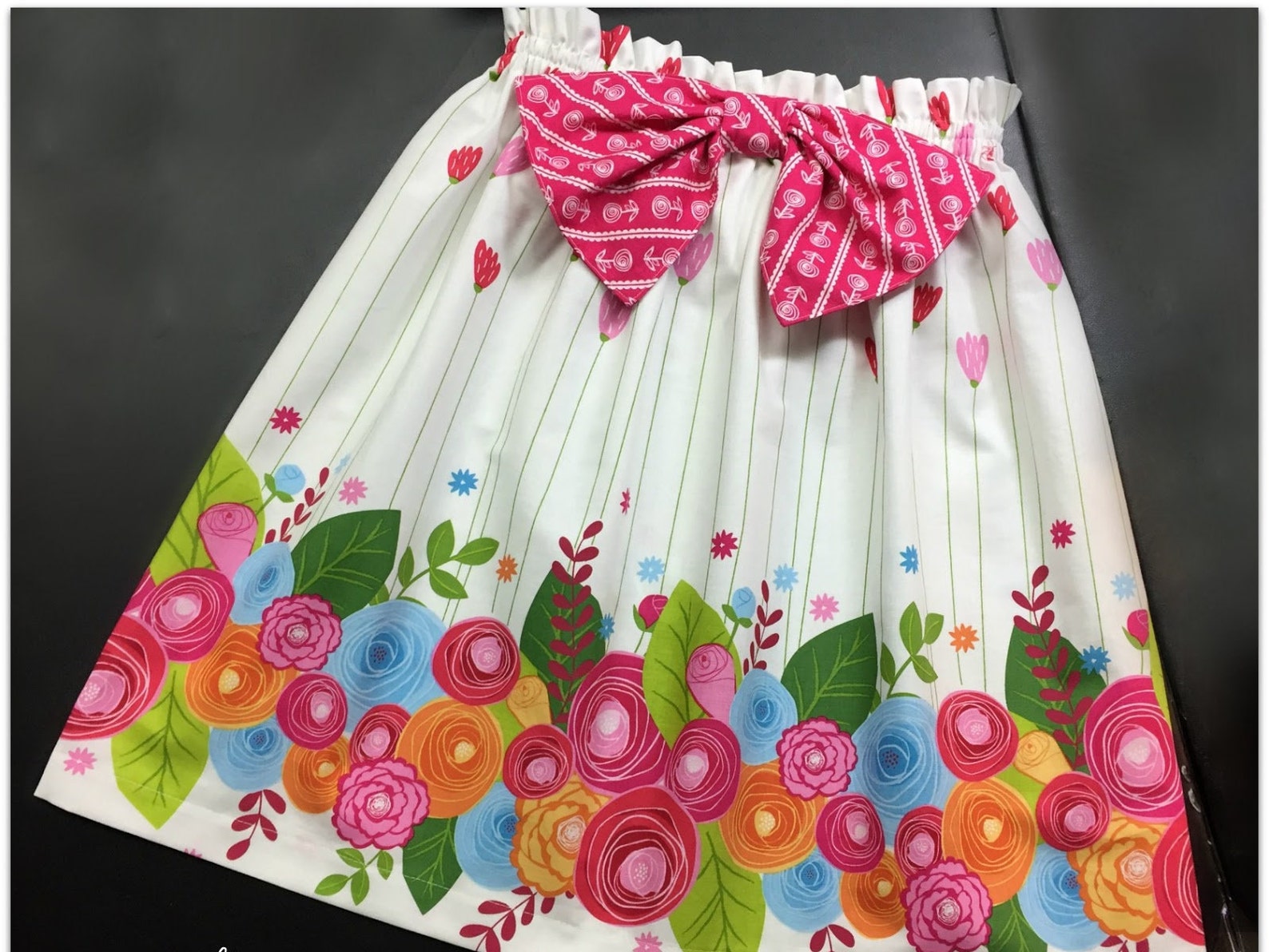 Riley Blake Floral Fabric Simply Happy Floral Stripes | Etsy