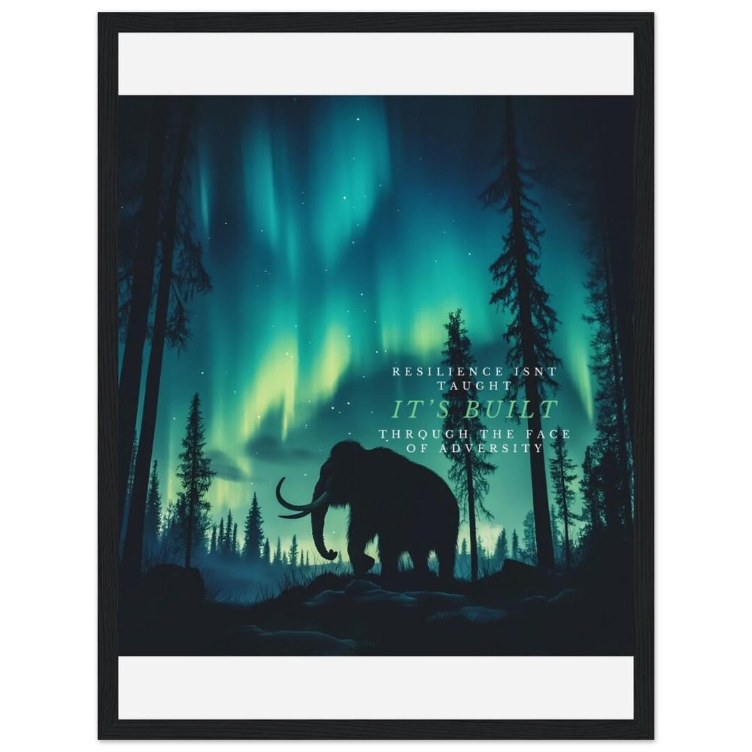 Prehistoric Animal Wall Art,rustic Wildlife Decor, Ancient Mammoth Art ...