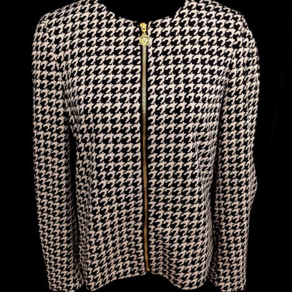 Black and White Houndstooth Jacket - Etsy