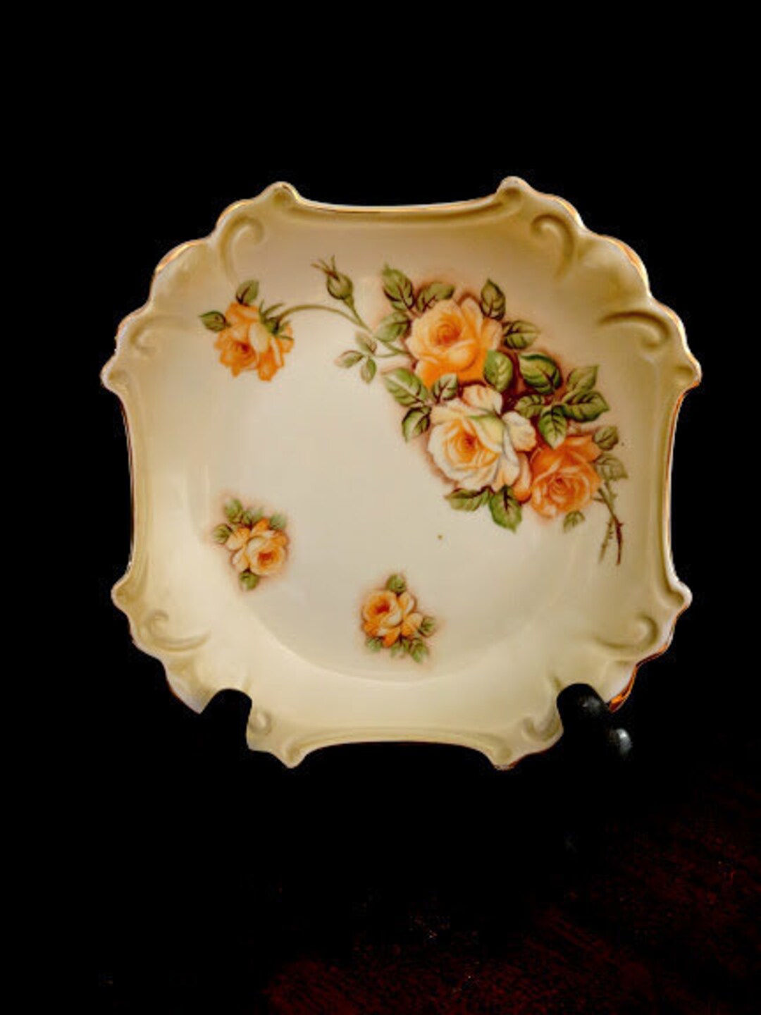 Vintage Rose Pattern Ceramic Sweets Dish by UCAGCO FREE SHIPPING - Etsy