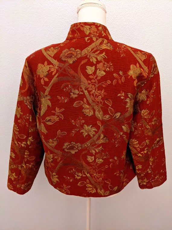 Vintage Embroidered, Mandarin Collar Jacket By Chico'… - Gem