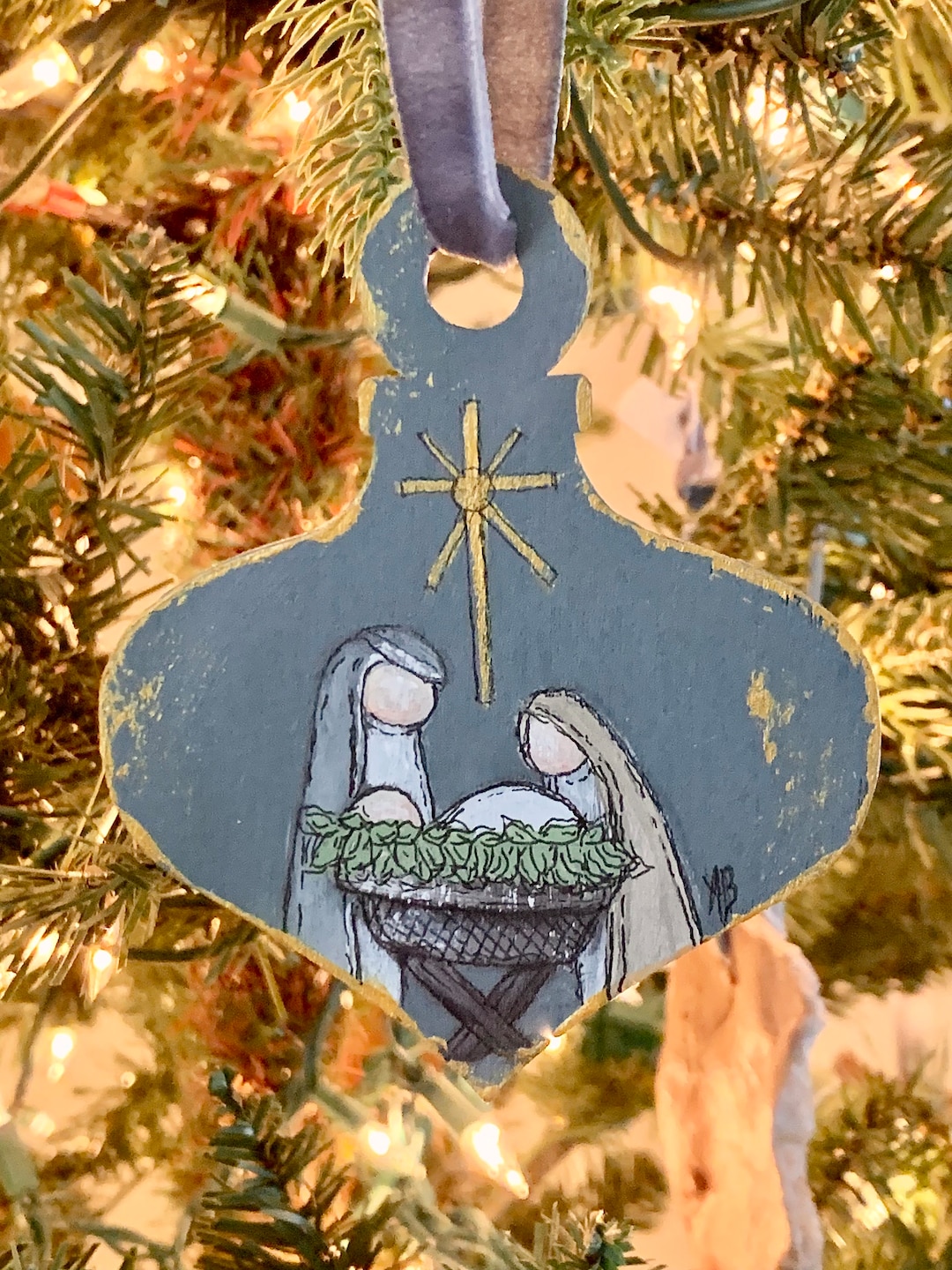 ORIGINAL Nativity Ornament, Baby Jesus Ornament, Christmas, Religious ...