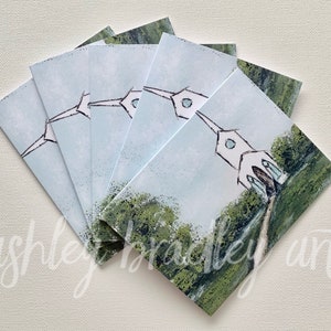 Church Greeting Card, Church Art, Stationery, Original Art, Notecards ...