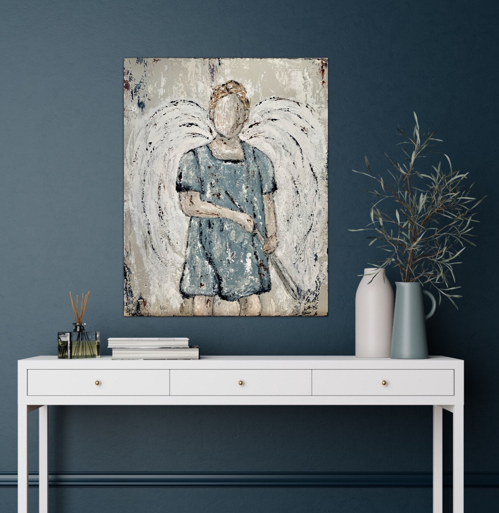 Male Angel Paintings - Etsy