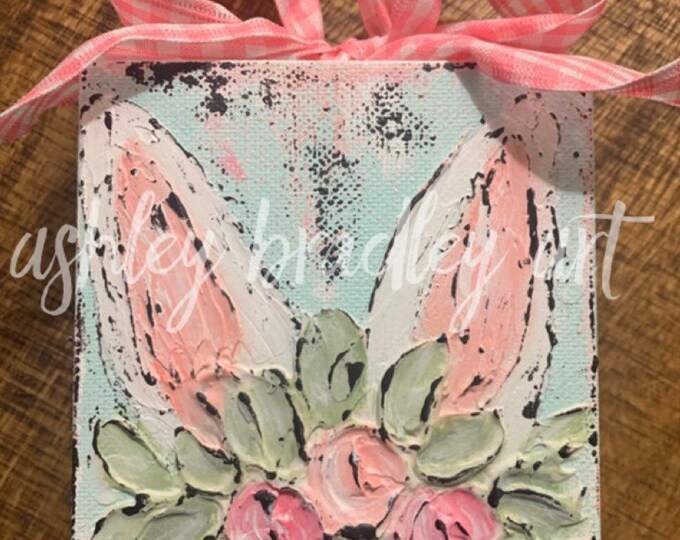 Rabbit Painting, Bunny Painting, Easter Painting, Spring Decor, Nursery ...