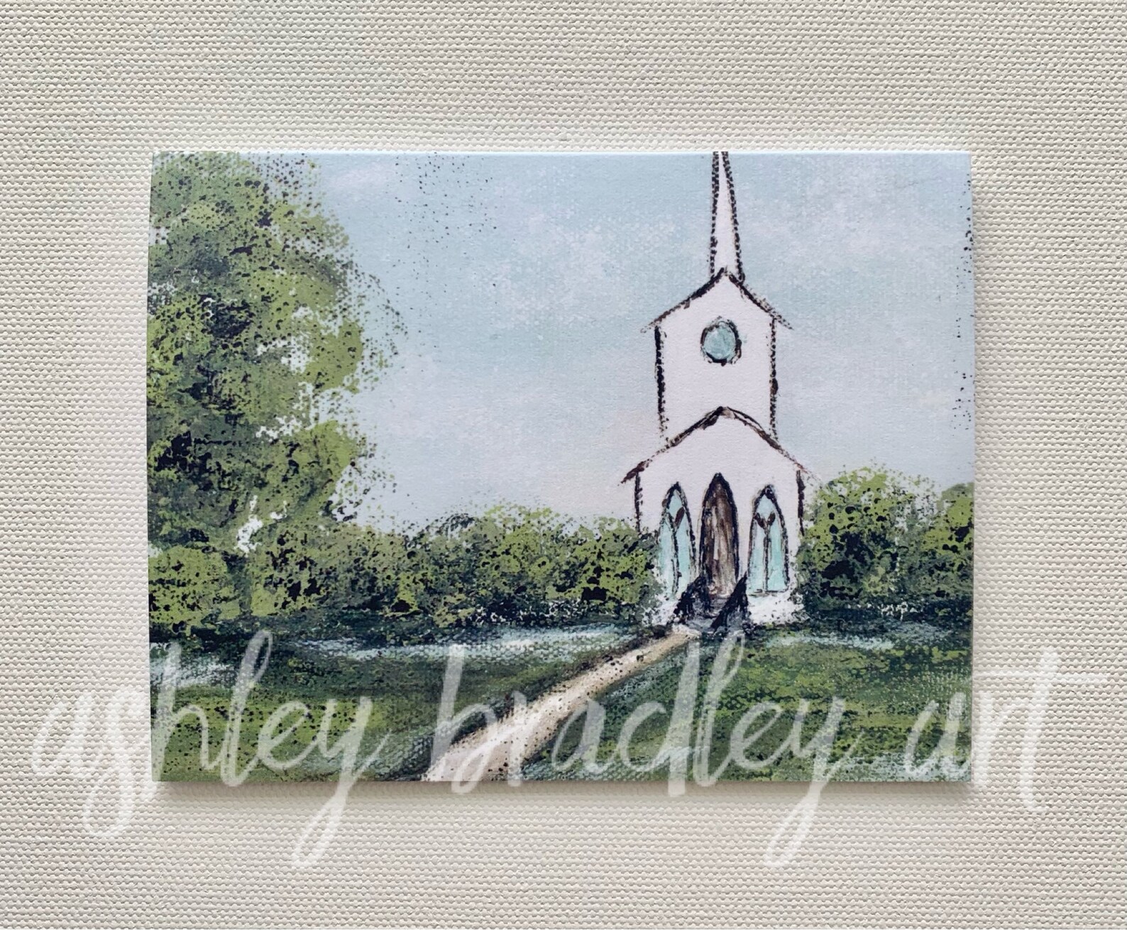 Church Greeting Card Church Art Stationery Original Art - Etsy