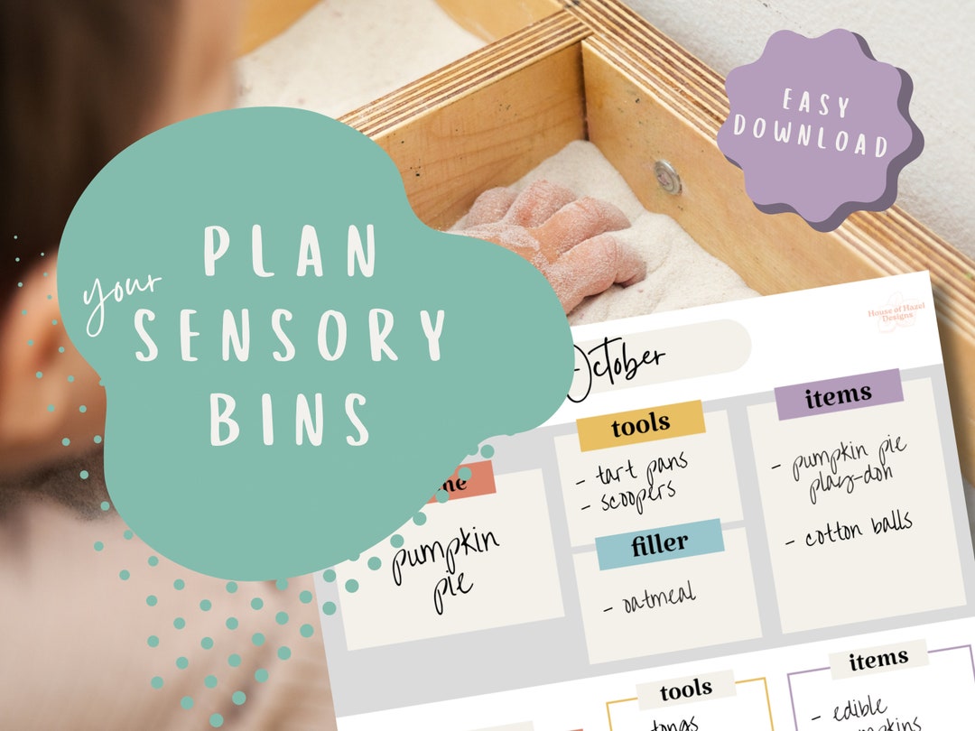 Printable Sensory Bin Planning Template for Fun & Learning - Instant ...